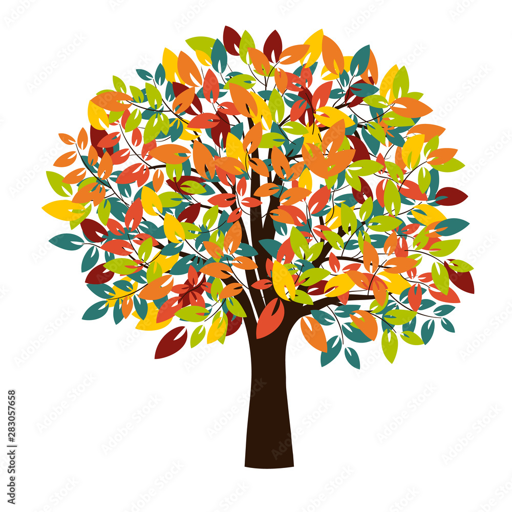 Drawings Of Trees With Leaves Colored