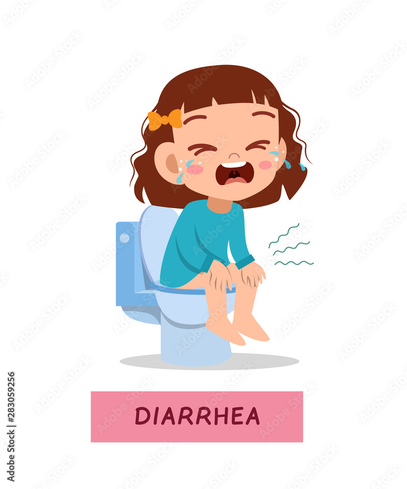 kid boy having diarrhea vector Stock Vector | Adobe Stock