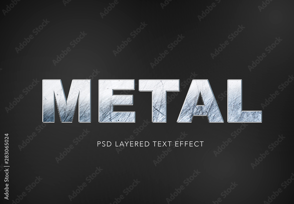 Realistic Metal Texture Text Effect Stock Template | Adobe Stock