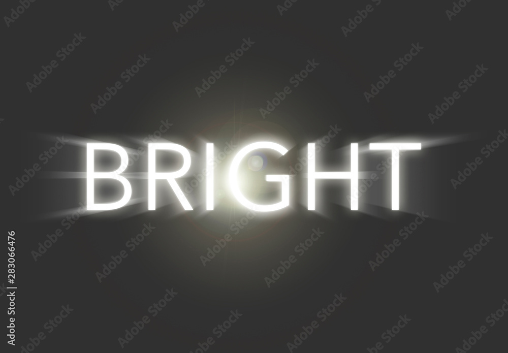 Bright White Light Text Effect Stock Template | Adobe Stock