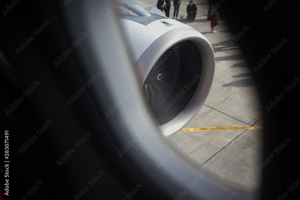 Airbus A320 NEO engine. Modern aircraft. CFM Leap-1A engine. Airplane ...