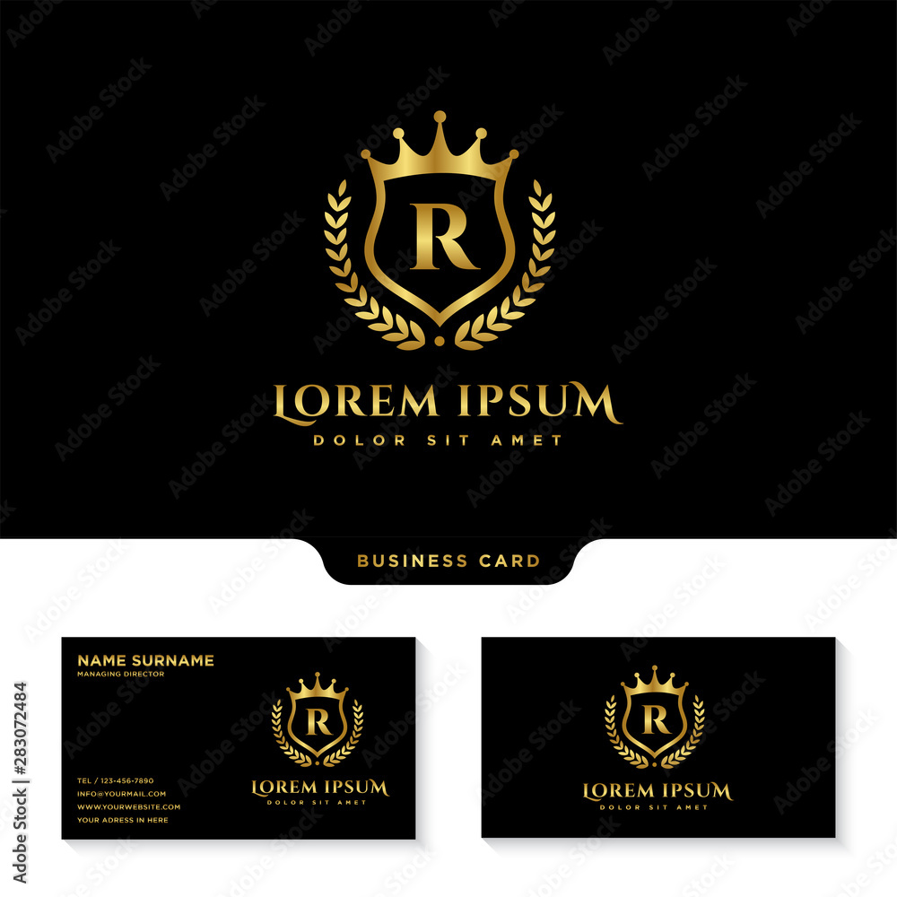 Luxury Royal Letter r crest Gold color Logo vector, Victory logo, crest ...