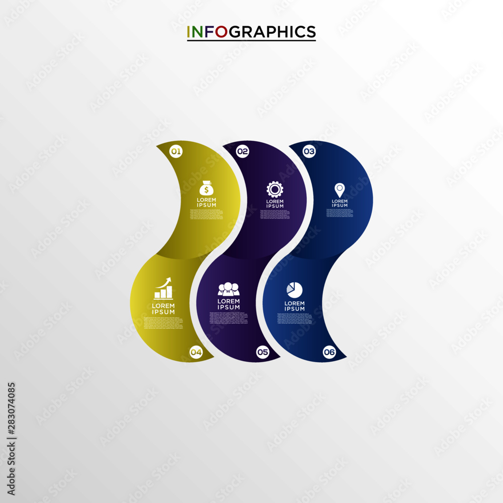 Vector infographics design template, integrated circles with chat ...