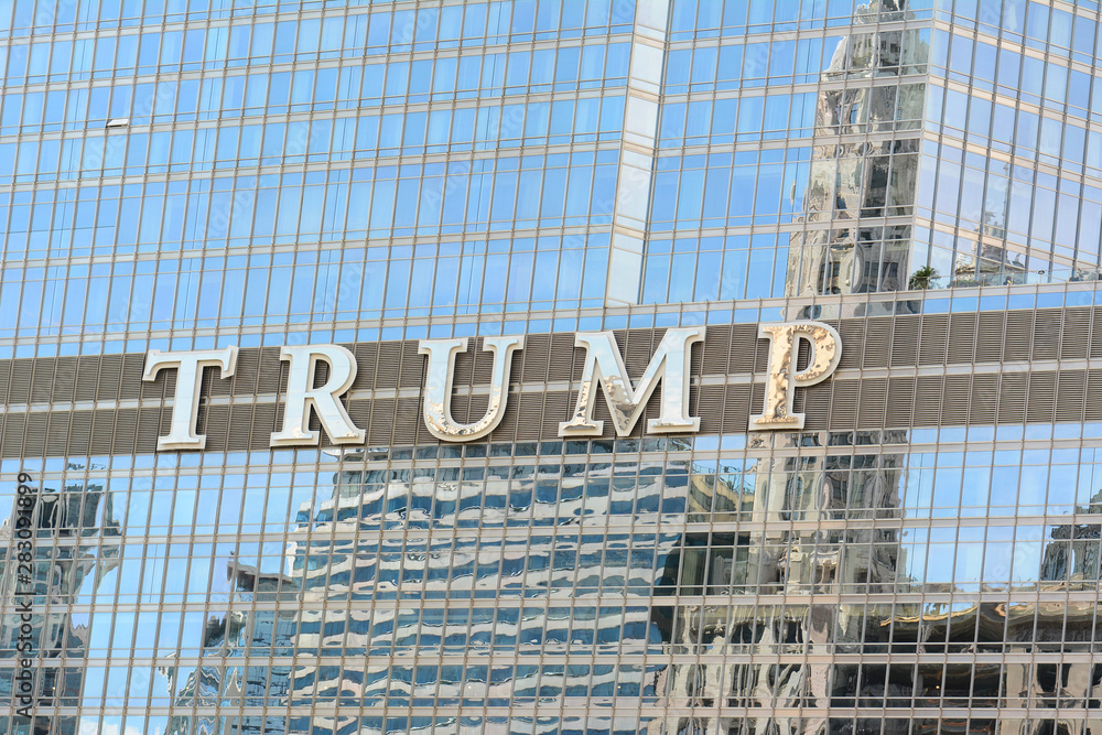 CHICAGO, ILLINOIS - AUGUST 22, 2015: Trump Tower sign. The Trump ...