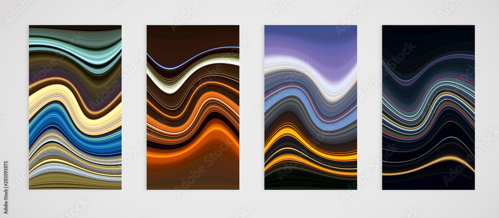 Colorful set of four line pattern, vector illustration Stock Vector ...