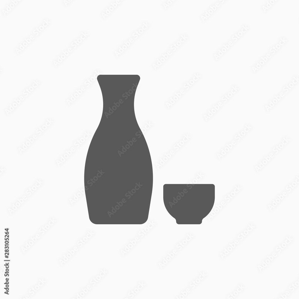 sake icon, sake vector Stock Vector | Adobe Stock