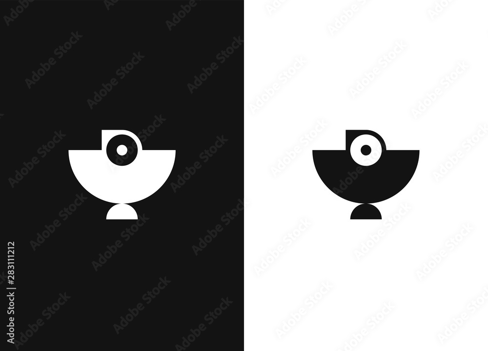 Negative or black and white vector logo Stock Vector | Adobe Stock