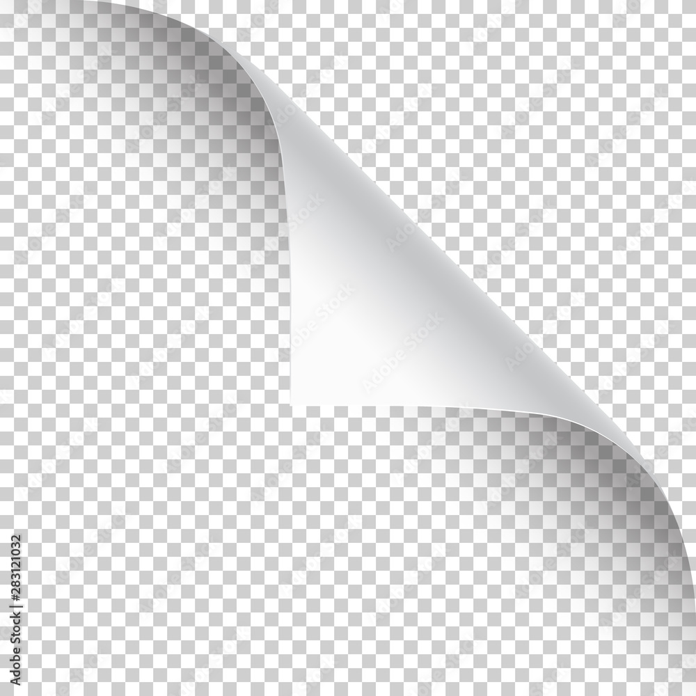Poster Curled page corner with shadow on transparent background – Wall ...