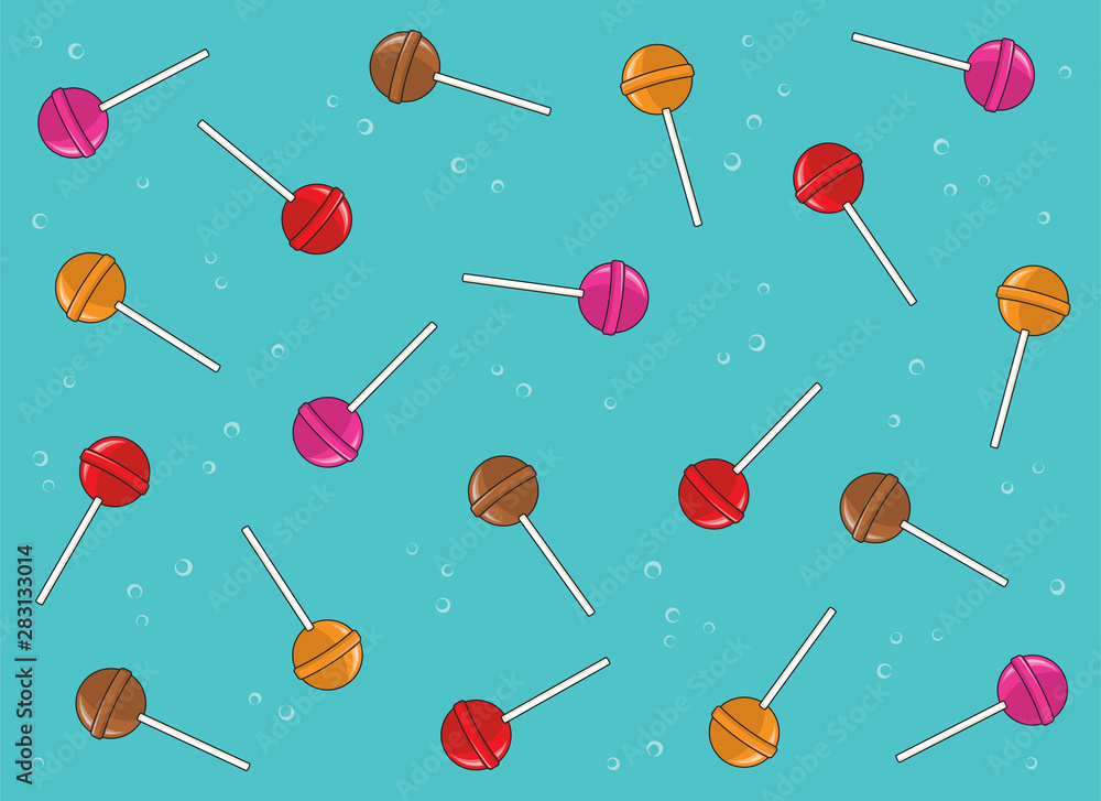 Lollipop Candy Background Pattern, Candy Wallpaper Illustration Packs ...