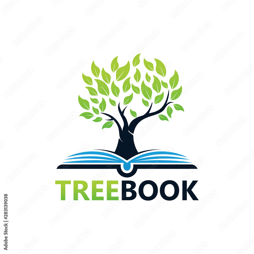 Tree Book Logo Template Design Vector, Emblem, Design Concept, Creative ...