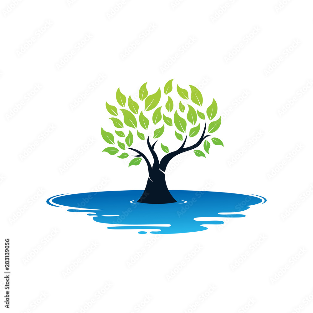 Tree Water Logo Template Design Vector, Emblem, Design Concept ...