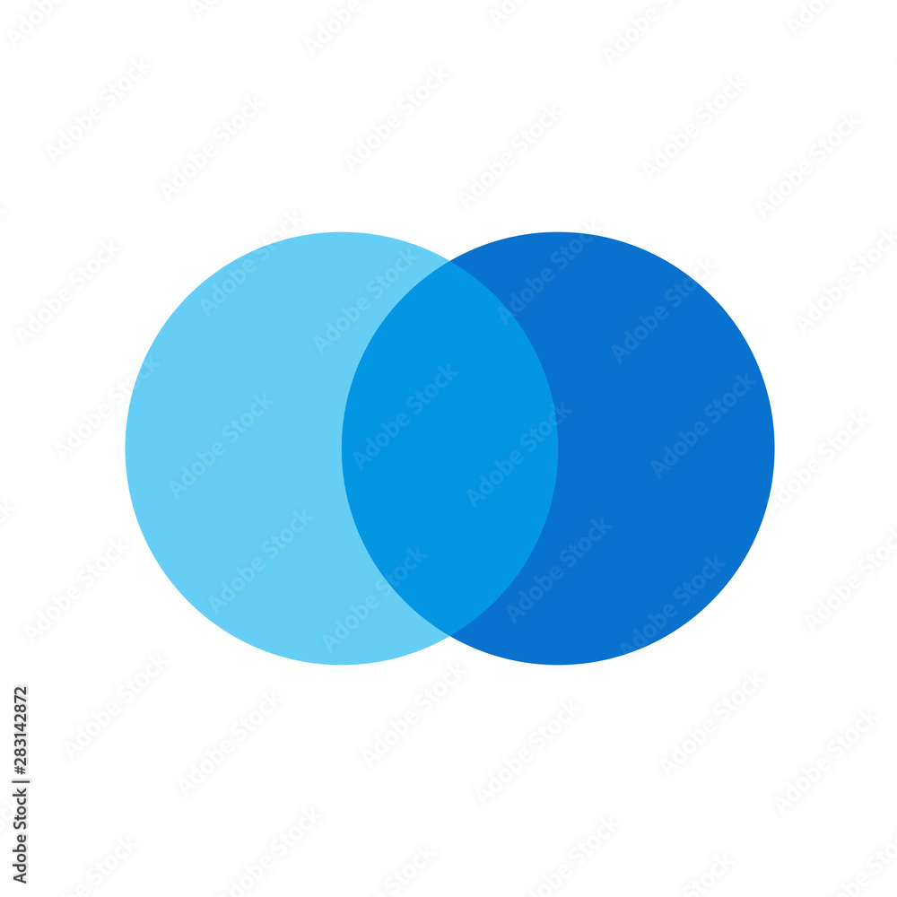 two overlapping circles design vector and marketing can be used for ...