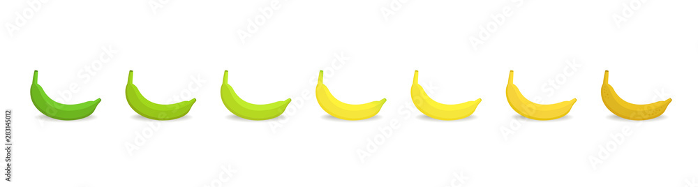 Banana ripeness stages chart. Colour gradation set plant. Ripening ...