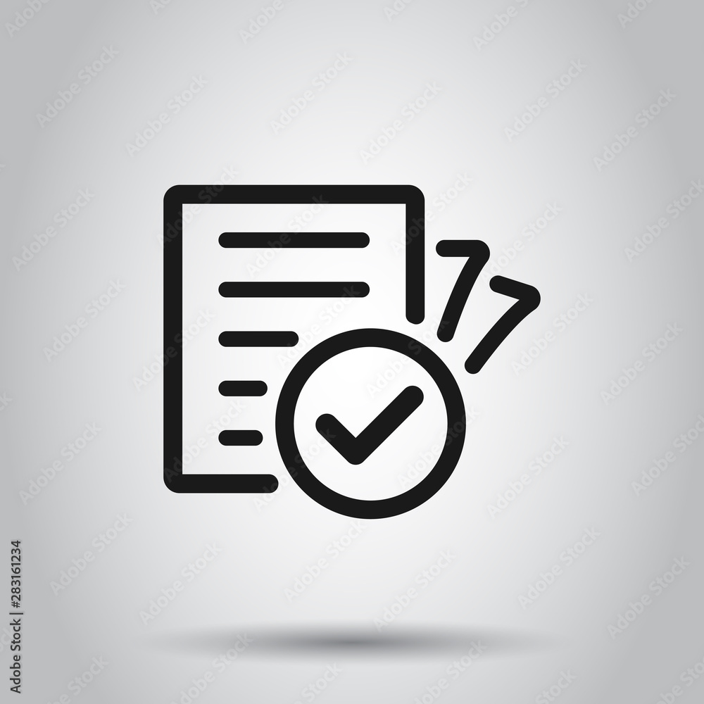 Compliance document icon in transparent style. Approved process vector ...