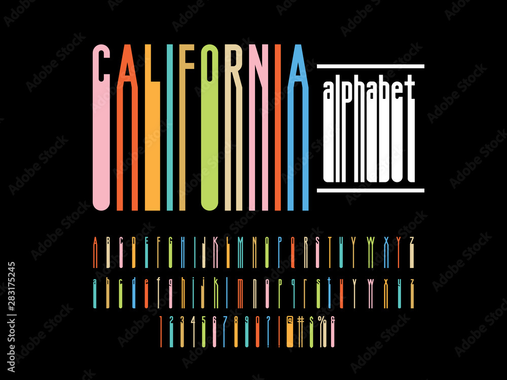 Abstract style alphabet design with uppercase, lowercase, number and ...