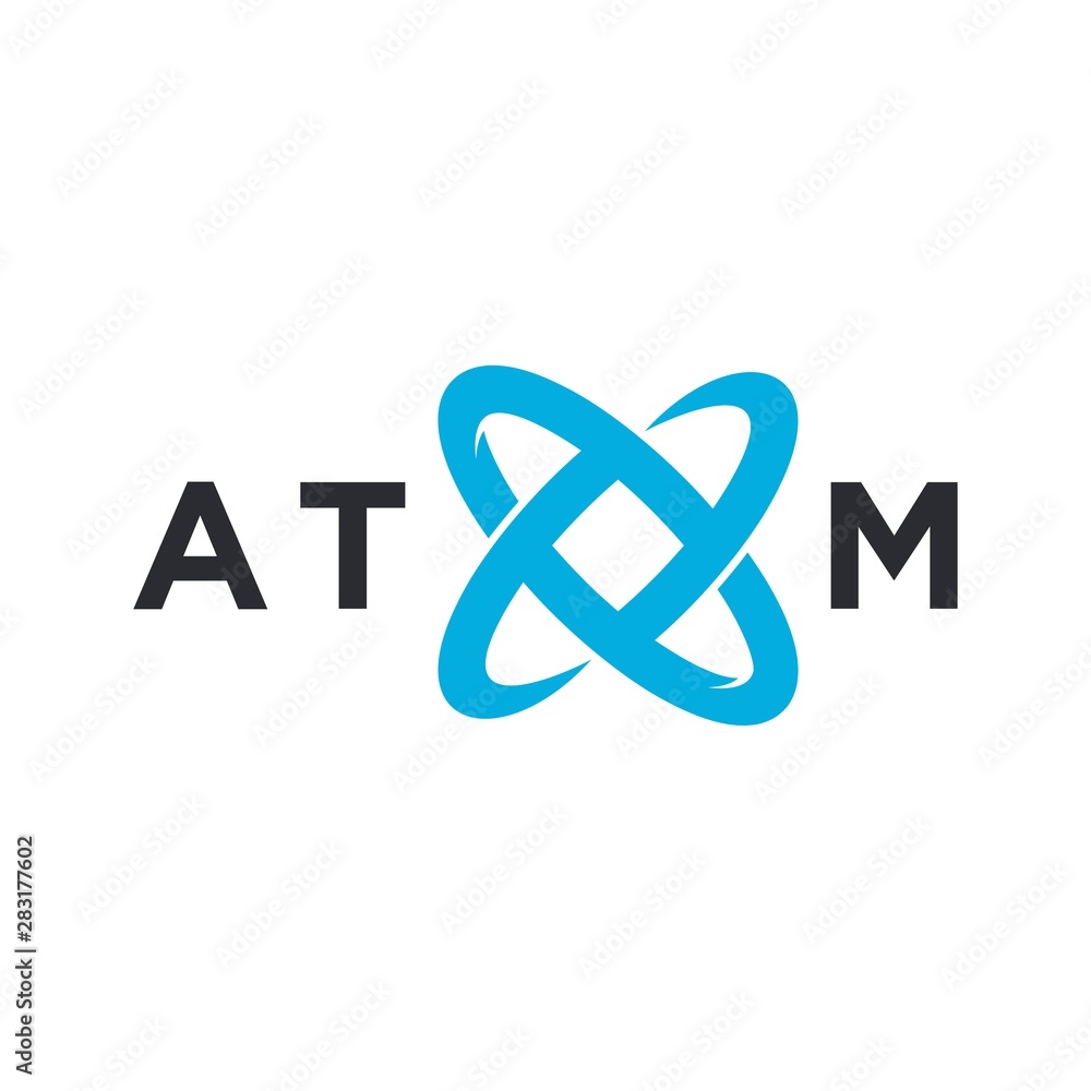 modern minimalist atomic vector logo Stock Vector | Adobe Stock