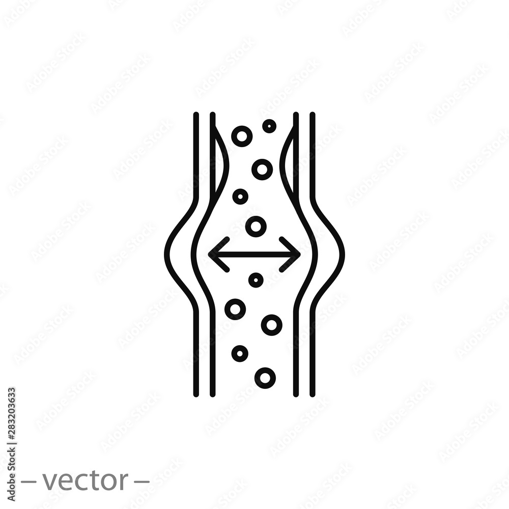 blood clot pressure icon, artery fat wall, high clot pressuse, thin ...