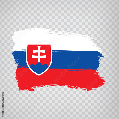Flag Slovakia from brush strokes. Flag of Slovak Republic on ...