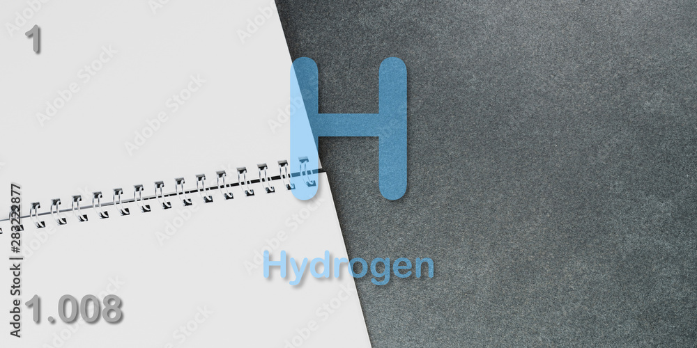 Hydrogen chemical element physics and chemistry illustration backdrop ...