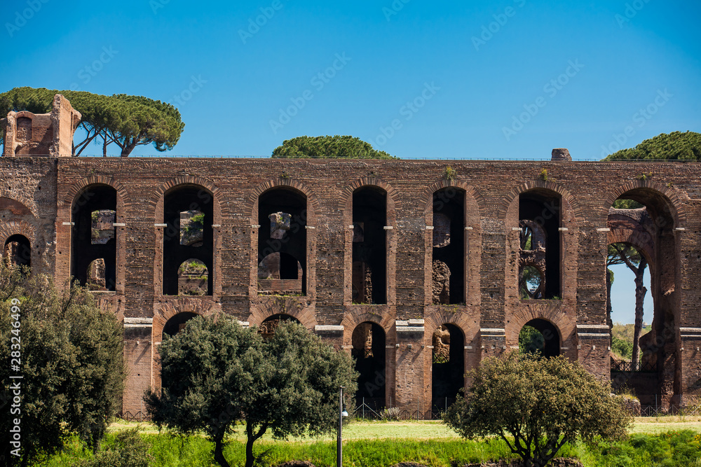Temple of Apollo Palatinus on Palatine Hill of ancient Rome and Circus ...