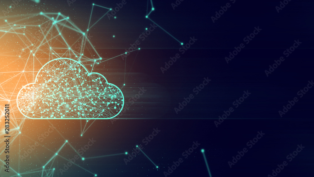Foto de cloud storage computing system, digital data information ...
