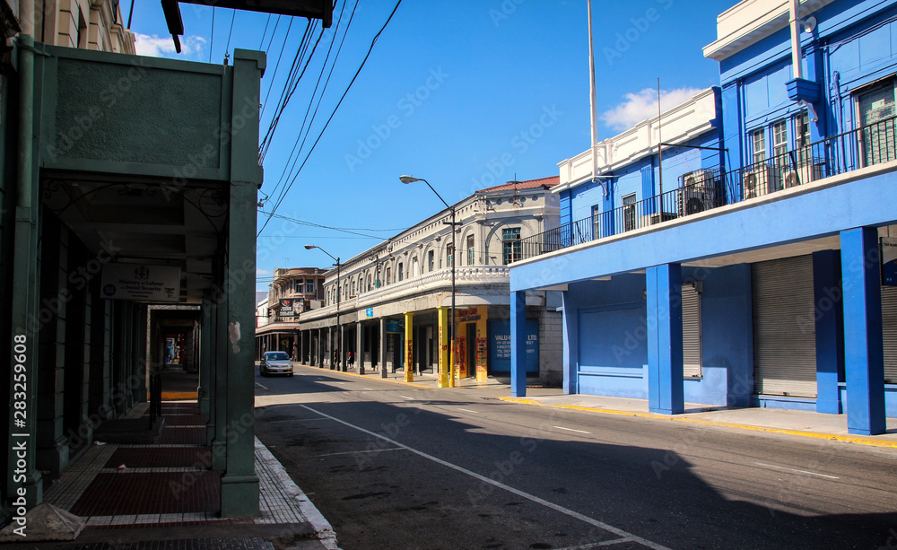 Streets of Kingston in Jamaica - the caribbean island Stock Photo ...