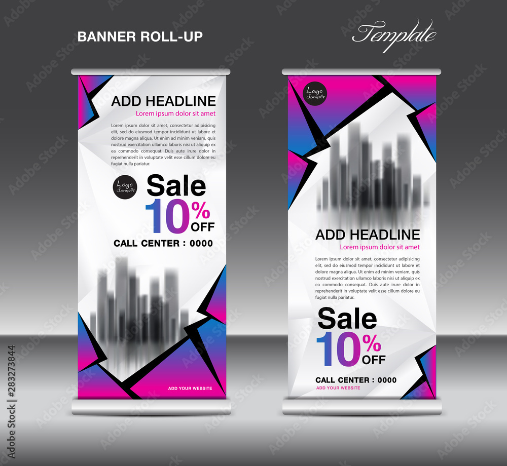 Sale Roll up banner template vector, advertisement, x-banner, poster ...