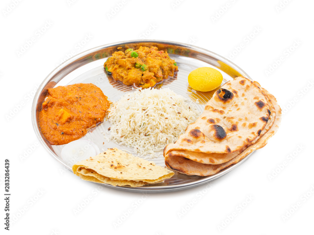 Indian Traditional Special Thali Food Also Know as Punjabi Thali, North ...