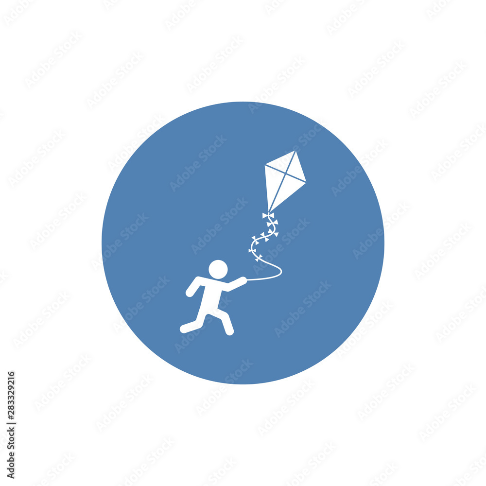 Flying a kite icon vector on white background, flying a kite trendy ...