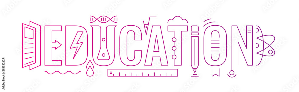 vector education symbols. education word concept Stock Vector | Adobe Stock