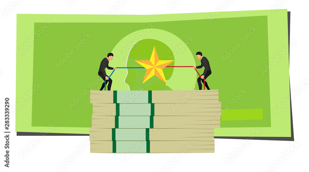 illustration of entrepreneur competition. a competition of two people ...