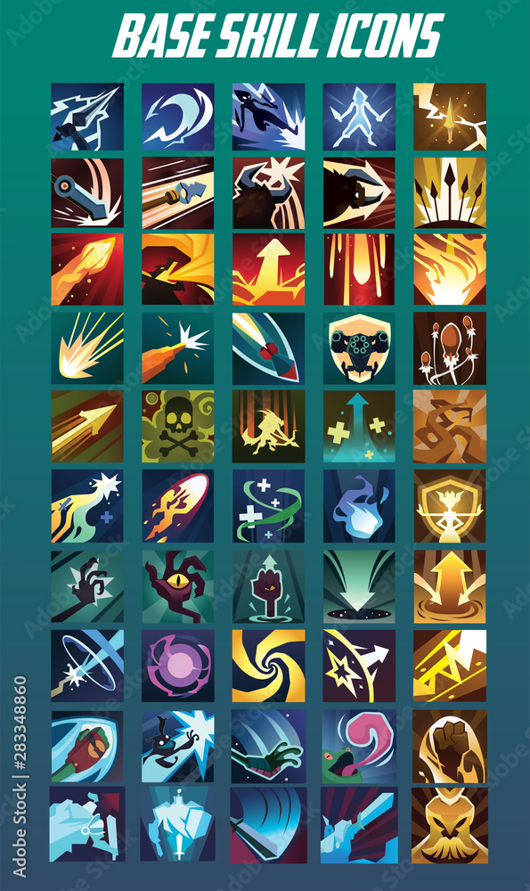 Vector Illustration of GUI Base skill pack Stock Vector | Adobe Stock