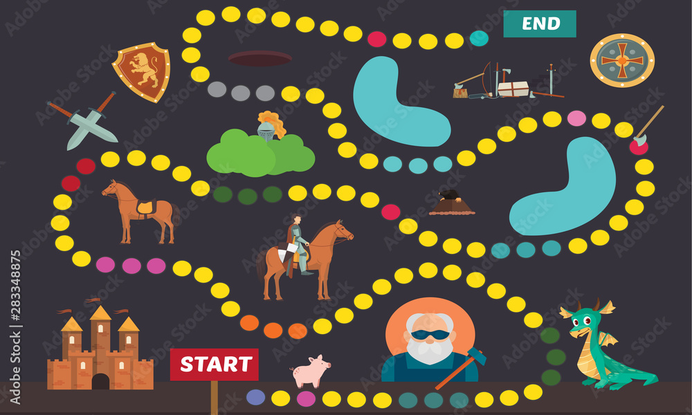 Vector illustration of Puzzle game Castle maze Stock Vector | Adobe Stock