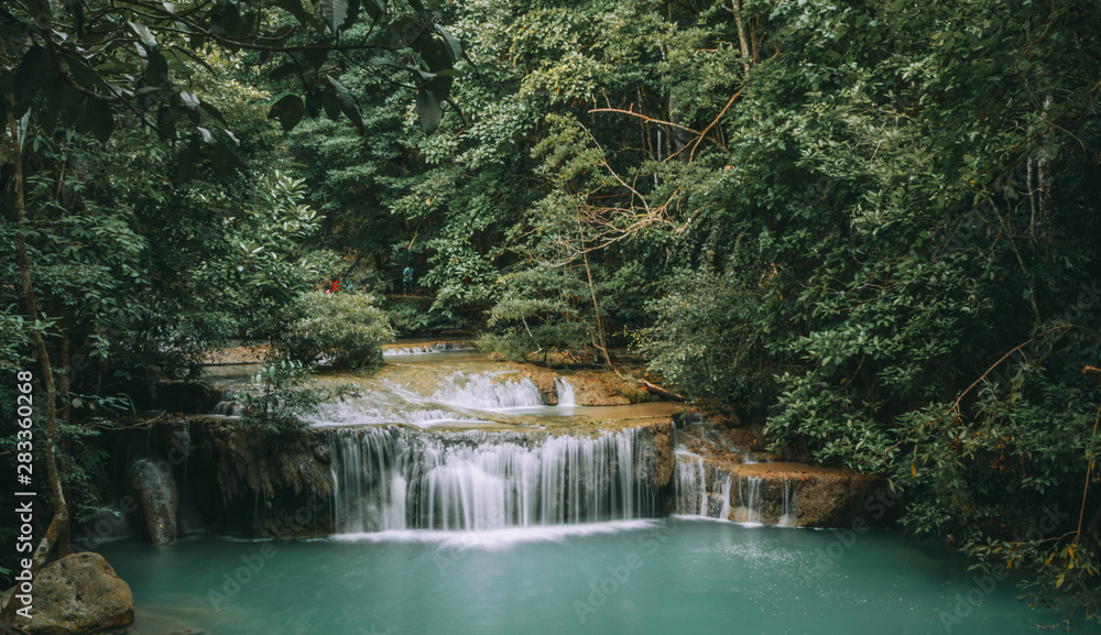 Beautiful Erawan Waterfall, Erawan National Park Stock Photo | Adobe Stock