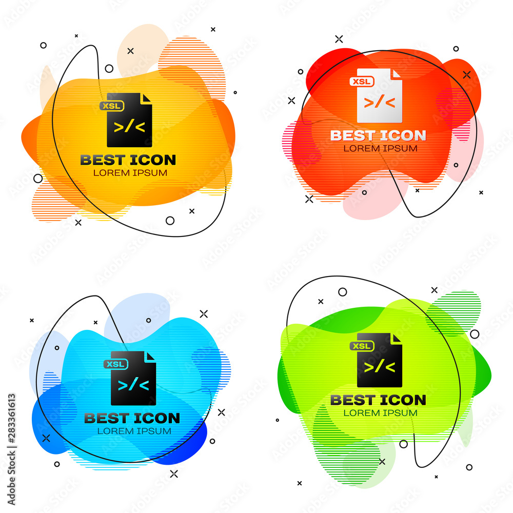 Black Xsl File Document Download Xsl Button Icon Isolated On White Background Excel File