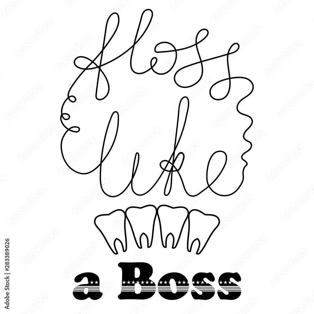 Dental Floss Icon on White Background. Tooth Care. Oral Hygiene Symbol ...