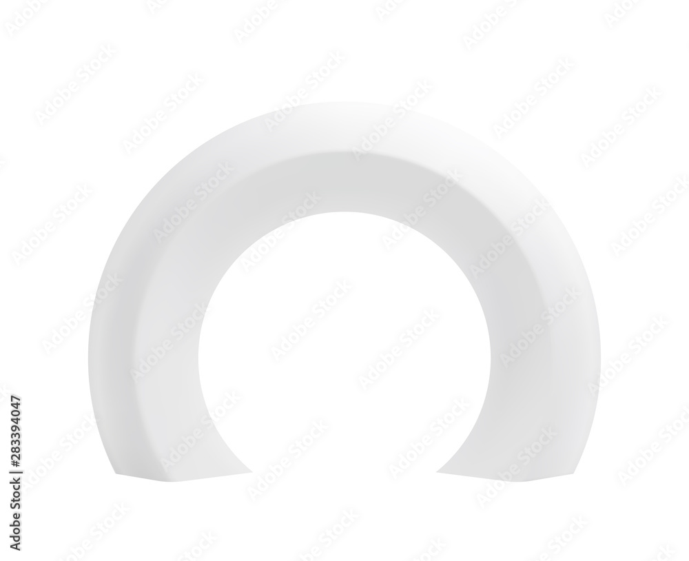 Round white arch template. Isolated vector mockup. Stock Vector | Adobe ...