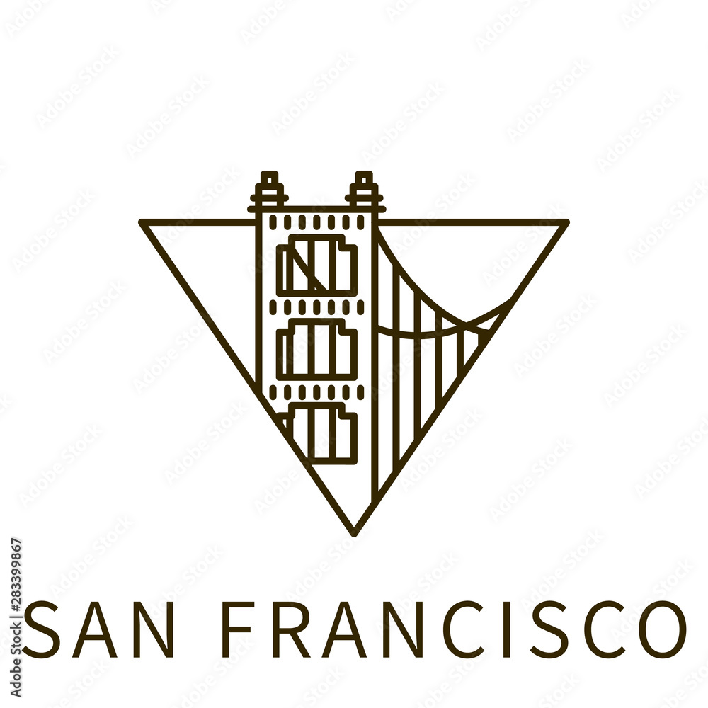 San Francisco icon. Element of city in triangle icon Stock Vector ...