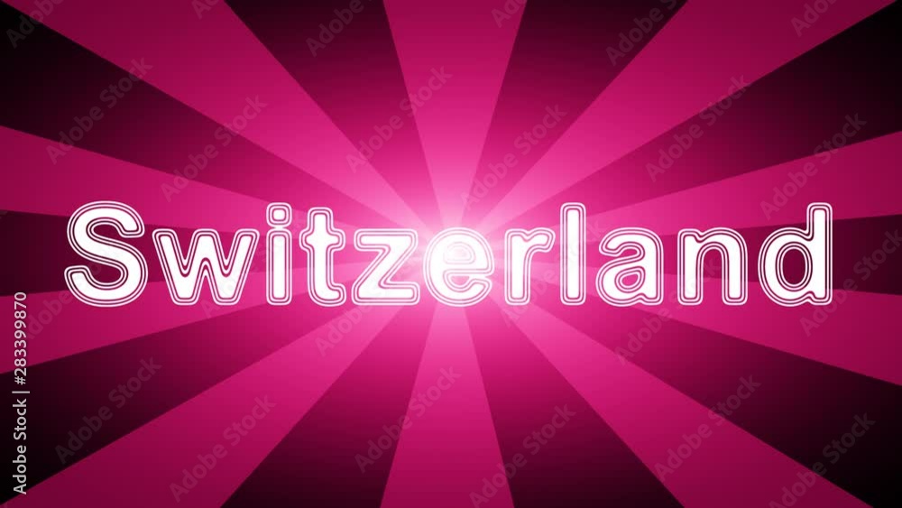 Vidéo Stock Switzerland icon in red abstract background with rays ...