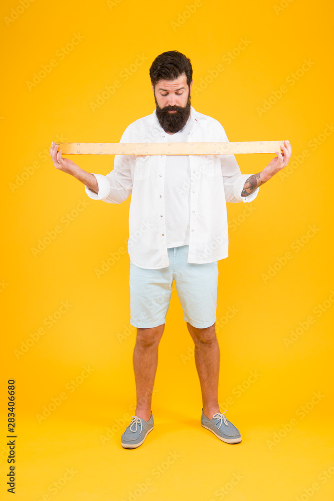 One meter. Big size. Measure. Geometry theorem. Actual size. School ...