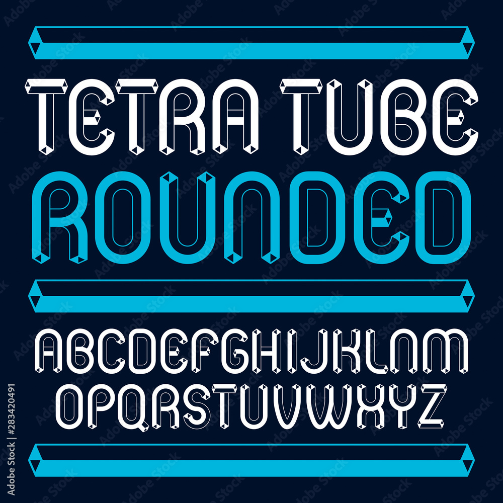 Vector trendy modern capital, uppercase alphabet letters, abc ...