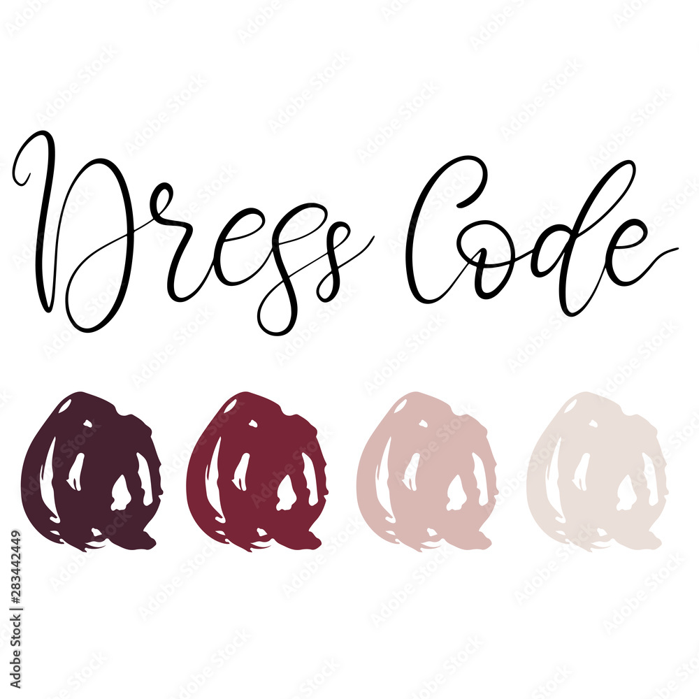 Wedding dress code color palette Stock Vector | Adobe Stock