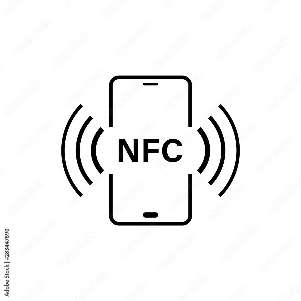 NFC smartphone connection icon isolated on white background. Stock Vector | Adobe Stock