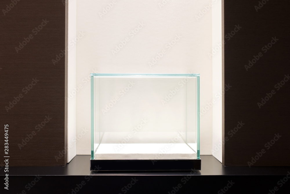 Empty glass showcase display Stock Photo | Adobe Stock