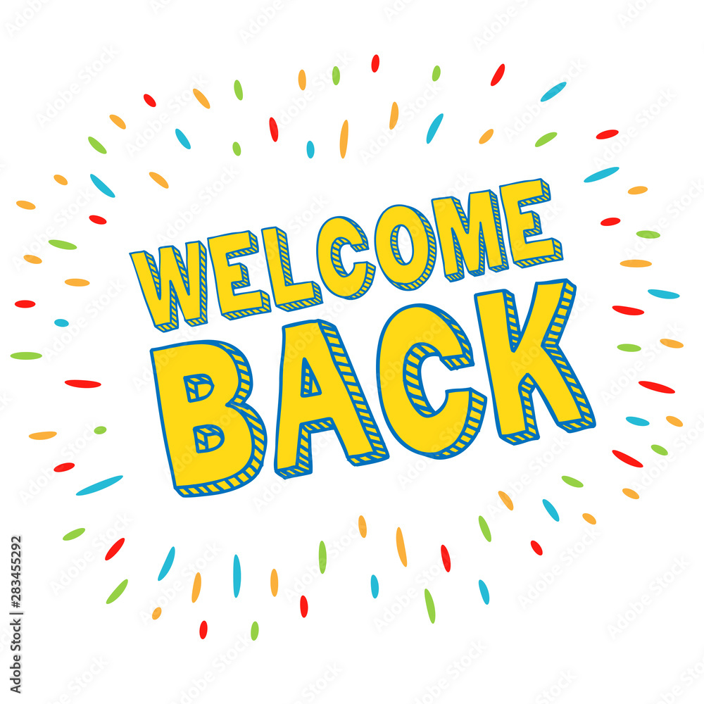 welcome back vector graphic clipart design Stock Vector | Adobe Stock