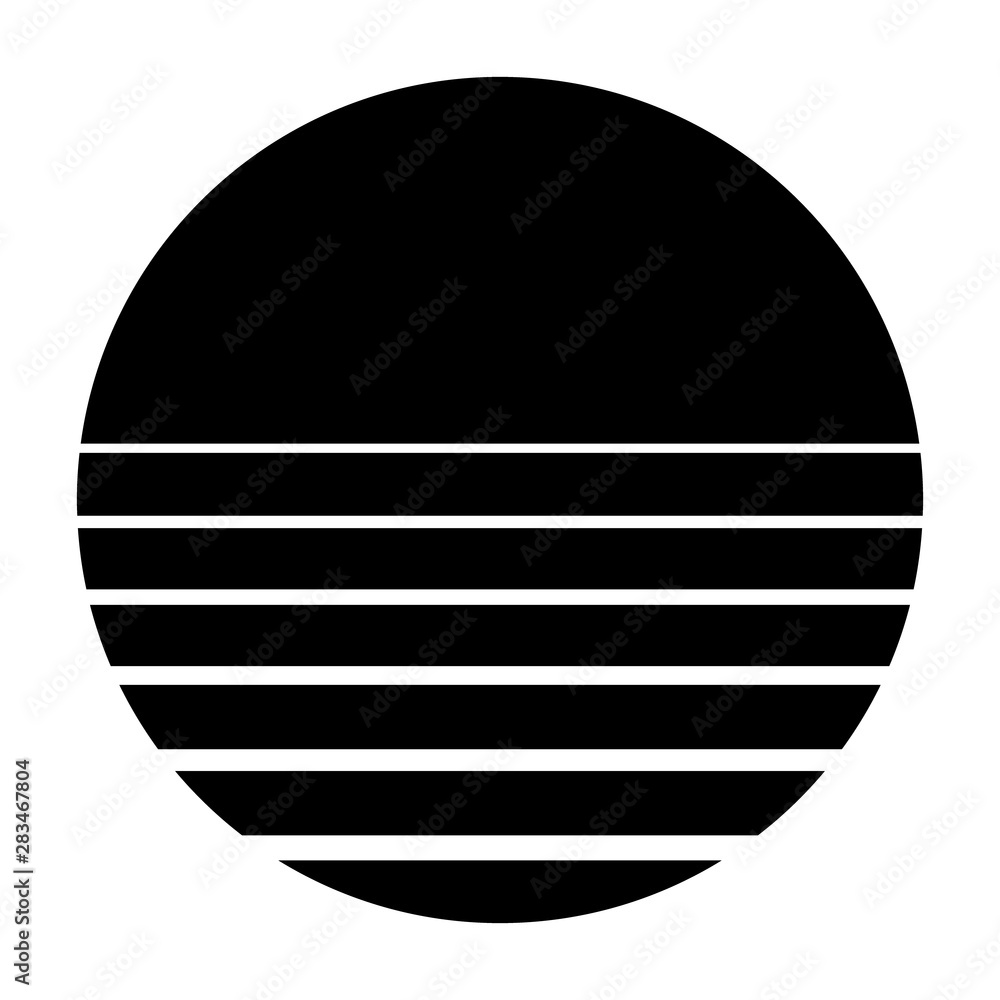 Retro sun from the 80s flat vector icon for apps and print Stock Vector ...