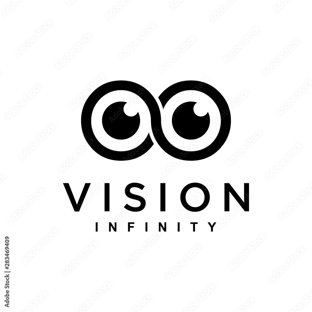 Illustration of Vision sign with both eyes clad in infinity symbols ...