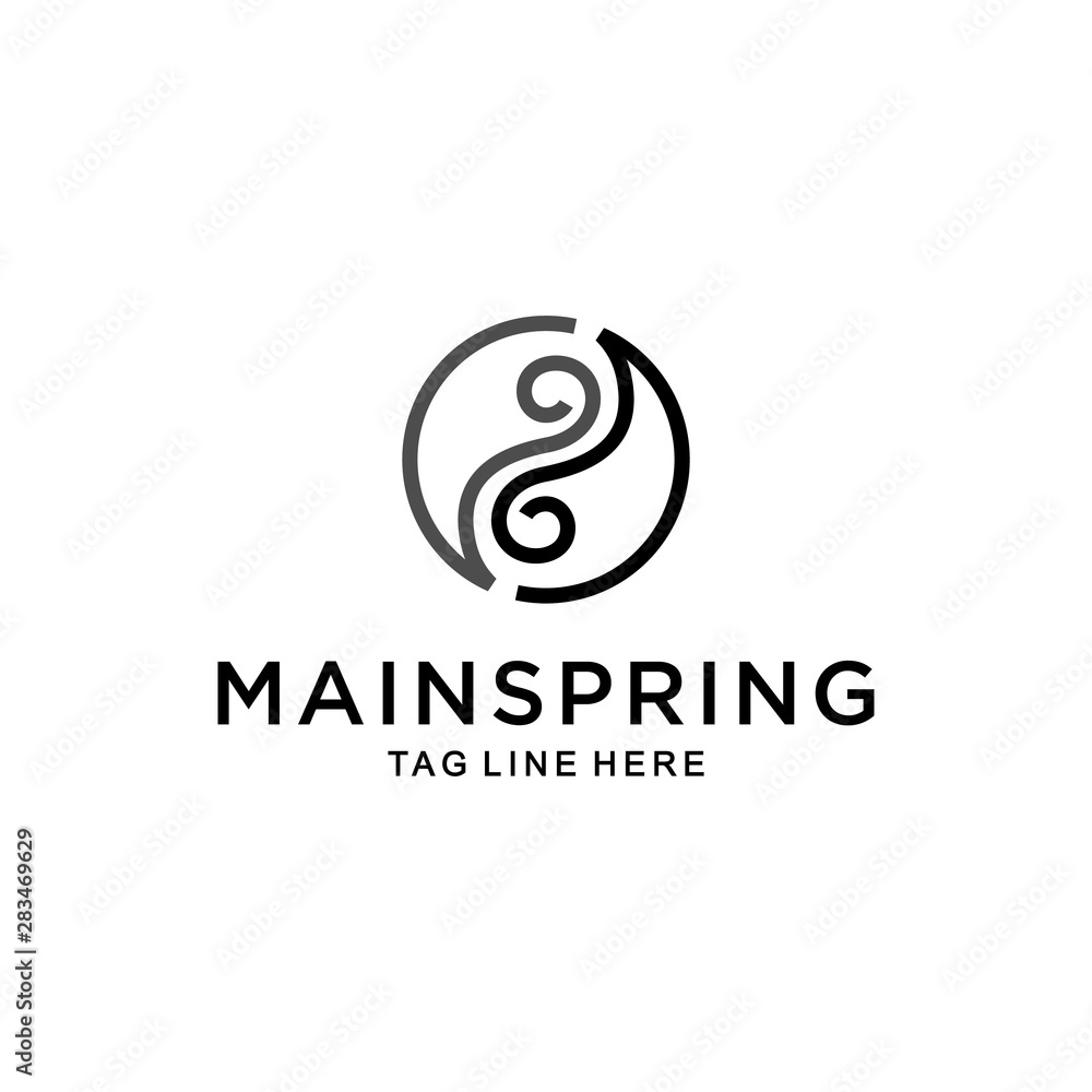 Illustration sign logo Yin Yang that is in the form of abstract with ...