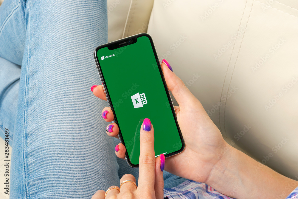 Sankt-Petersburg, Russia, May 30, 2018: Microsoft Excel application ...