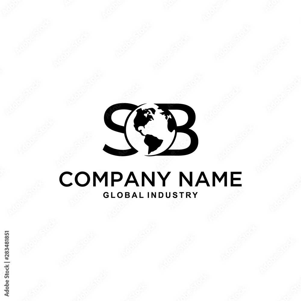 Inspiration logo SOB with O letter in the shape resembles the globe ...